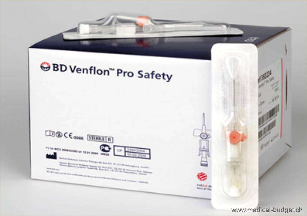 BD Venflon Pro Safety 0,9x25mm blau 22G P.à 50 | Nadeln | Injektion ...