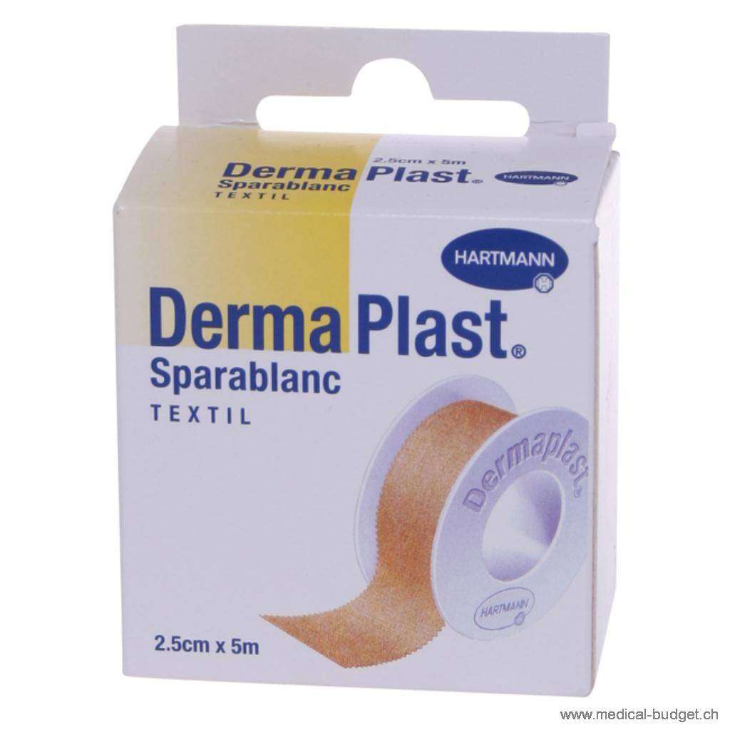 DermaPlast Sparablanc Textil 2,5cmx5m chair p.à 1 rl | Pansement ...