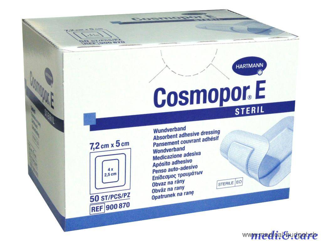 Cosmopor E Pansement stérile en non-tissé blanc 5x7,2cm p.à 50 ...