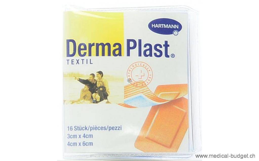 DermaPlast Textil Centro assortis:3x4cm et 4x6cm chair étui à 16pces ...